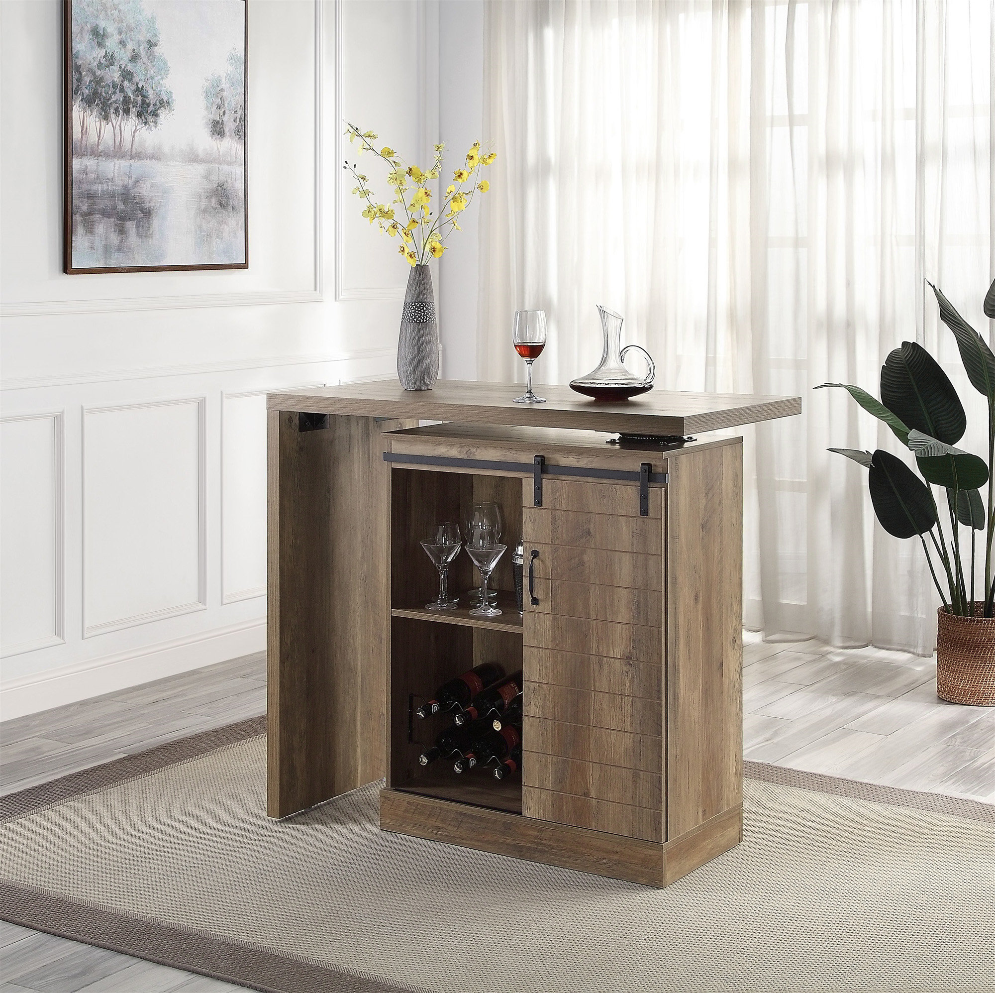 August Grove Quillon Bar Table, Rustic Oak Finish DN00153 - Wayfair Canada