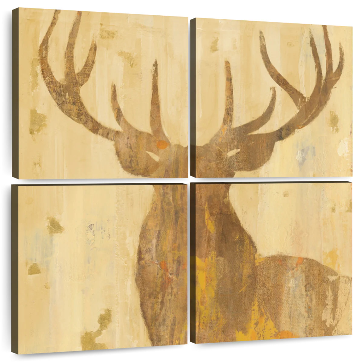 Ebern Designs Brampt Golden Antlers I | Wayfair