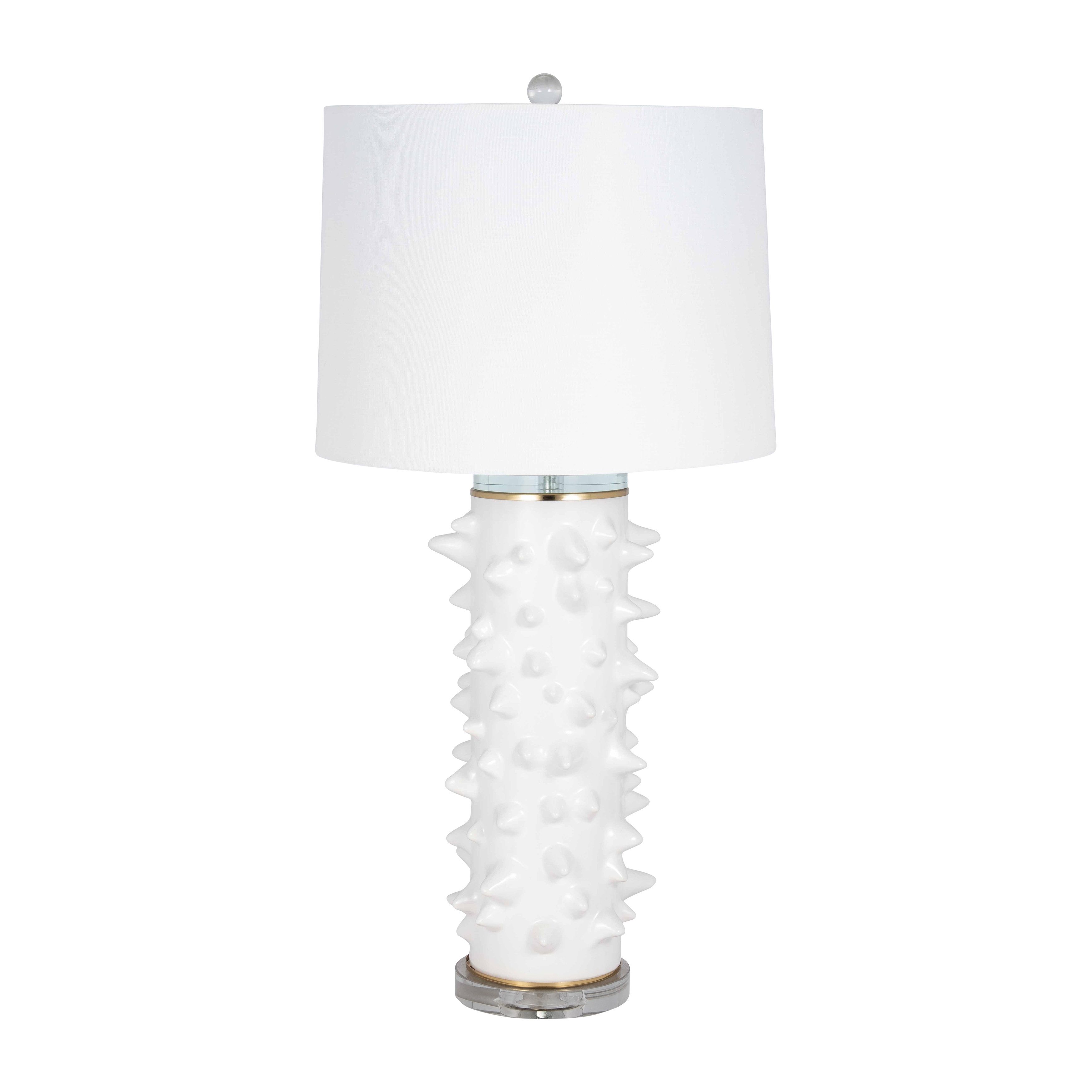 Everly Quinn Ceramic 31" Spikey Table Lamp, Cylinder, 31"H, Spike | Wayfair