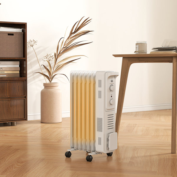 HOMCOM Electric High Efficiency Radiator Space Heater with Adjustable ...