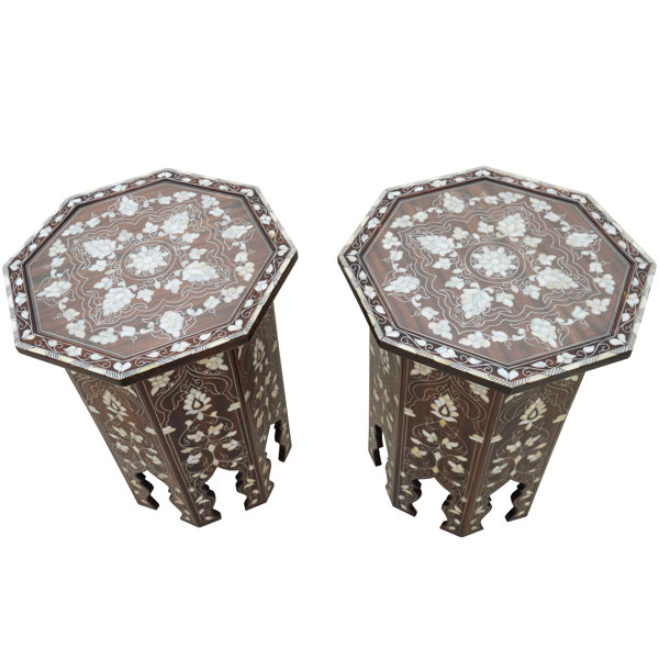 The Moroccan Room Syrian Glass Top End Table Set | Wayfair