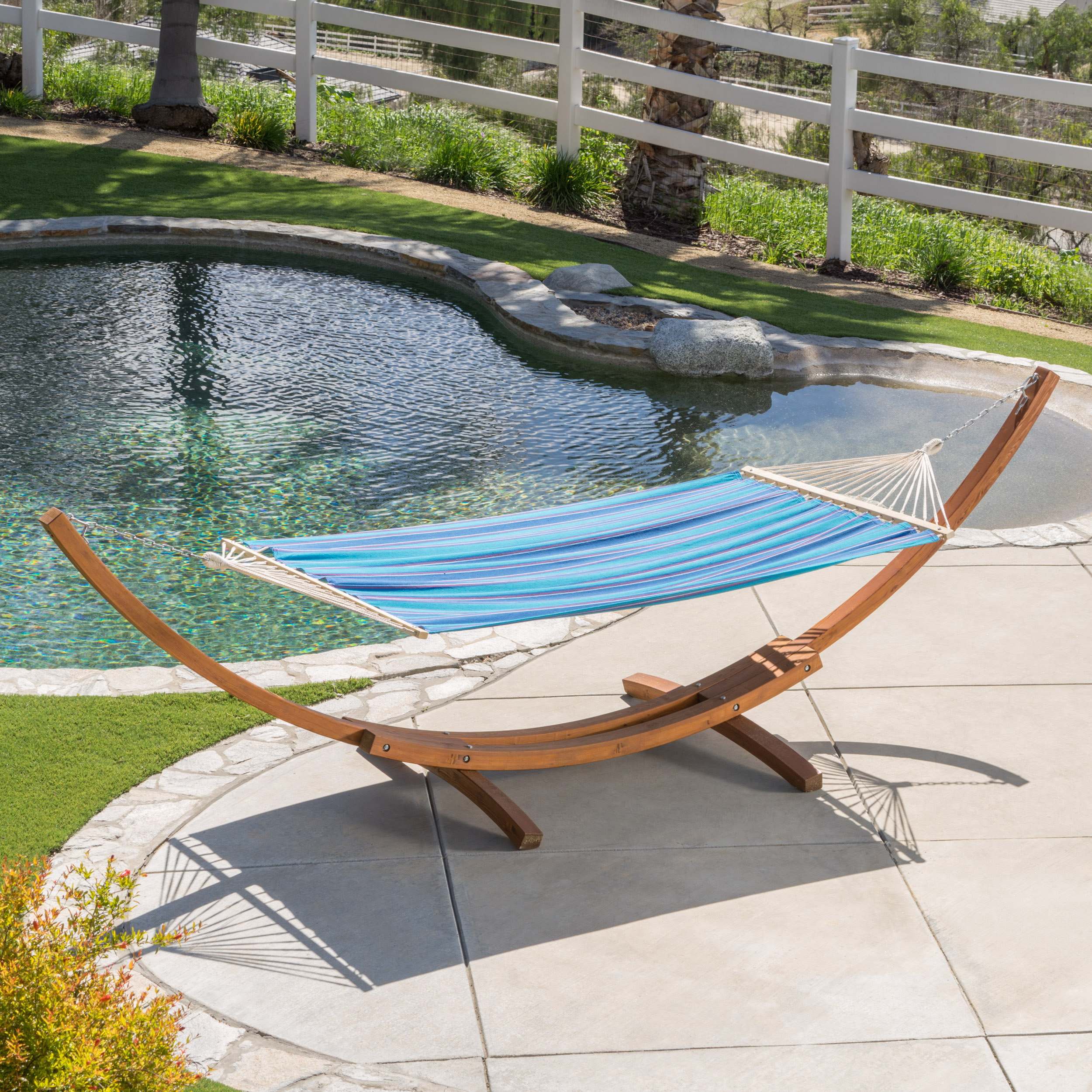 Beachcrest Home™ Alessa Double Tree Hammock with Stand & Reviews | Wayfair