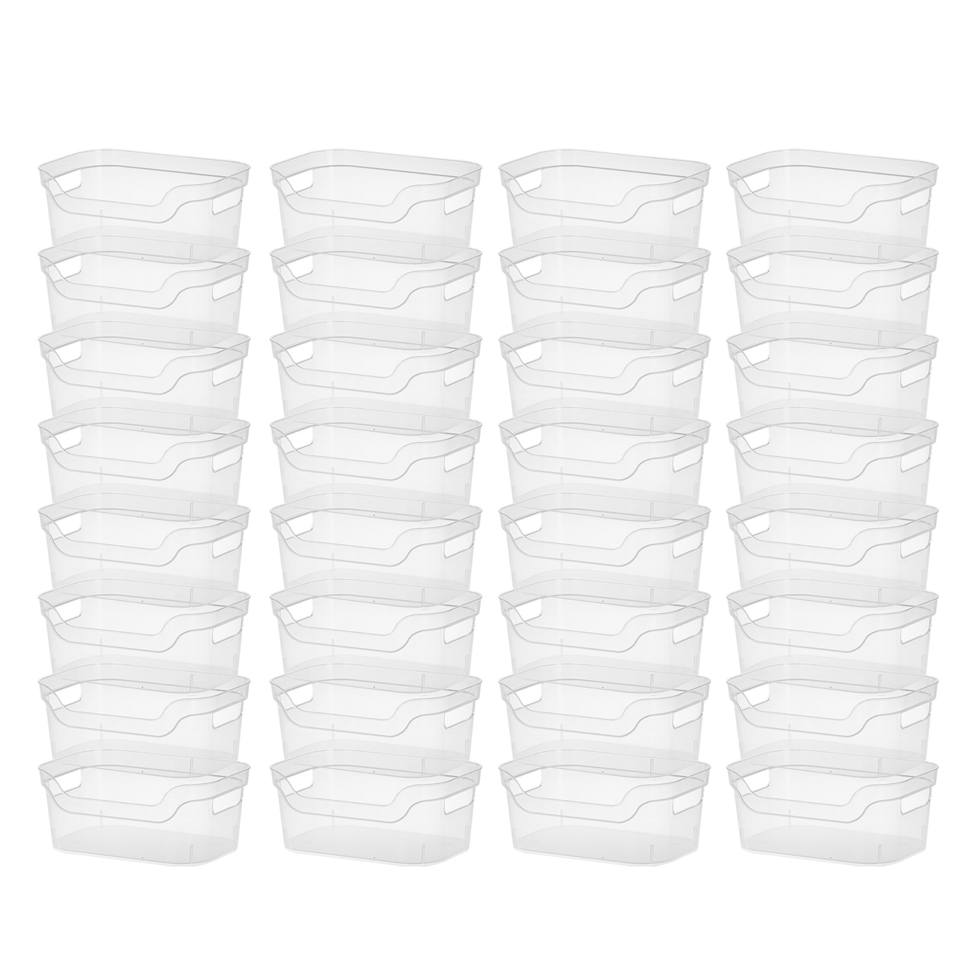 Sterilite 5.25x9.5x13 Inch Open Storage Bin w/ Carry Handles, Clear (32 ...