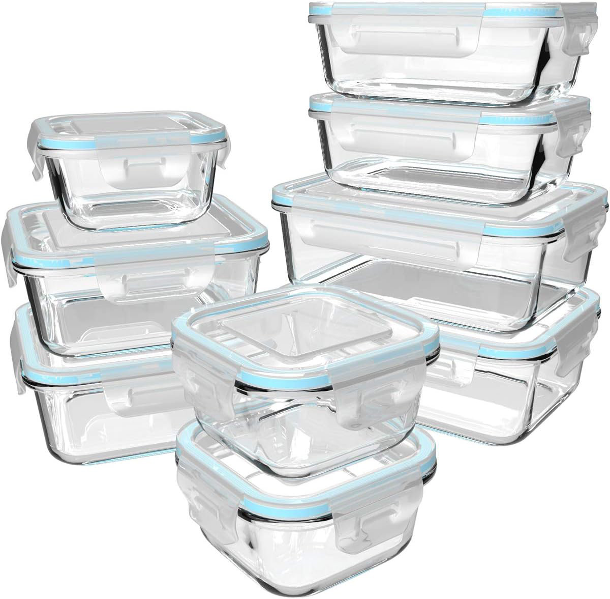Hokku Designs 18 Piece Food Storage Containers with Lids, Meal Prep ...