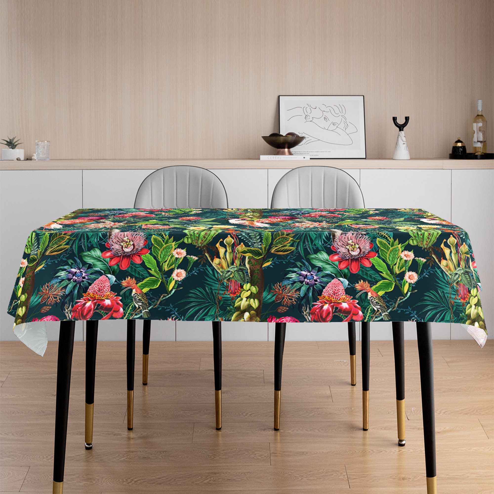 Dakota Fields Tablecloth, Original Design Hand Drawing Art Print Table ...