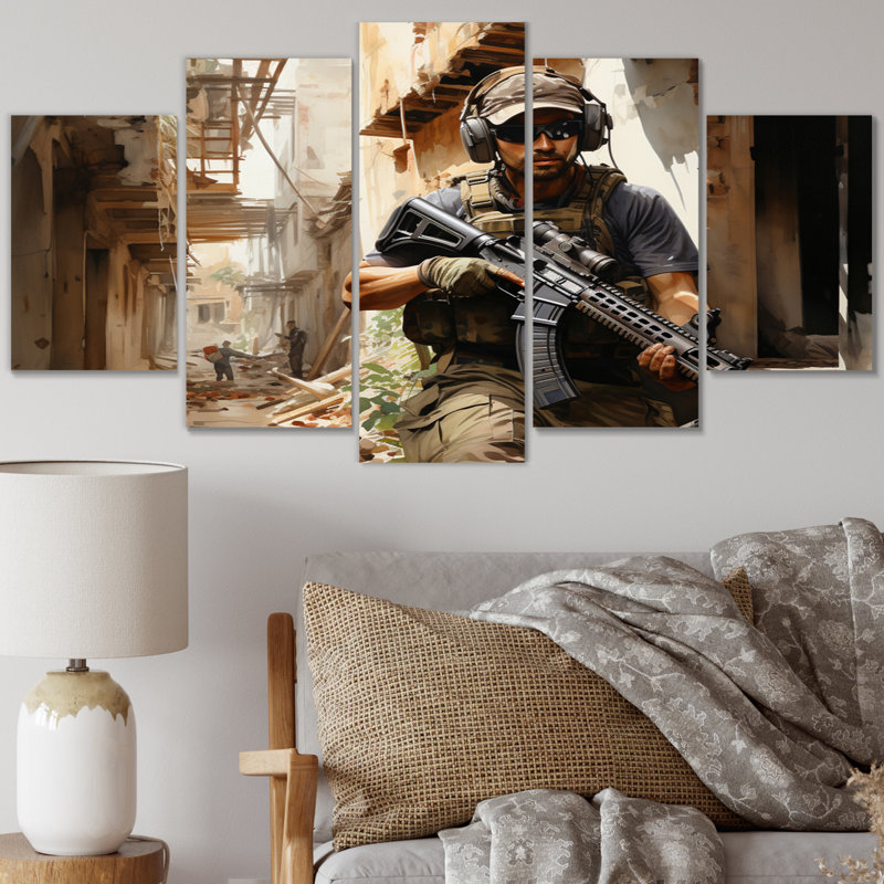 Design Art Us Military in Mission III - Army Metal Wall Art Prints Set ...