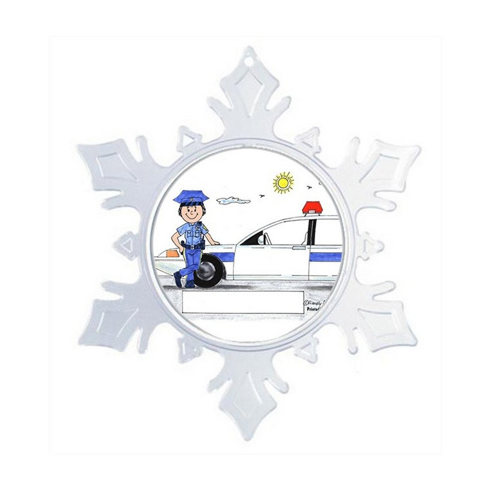 The Holiday Aisle® Personalized Friendly Folks Cartoon Snowflake Police ...