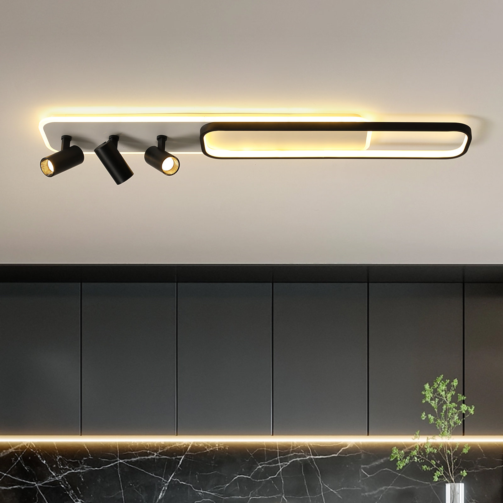 Ivy Bronx Elysian 5 - Light 43.3" Rectangle LED Flush Mount & Reviews ...