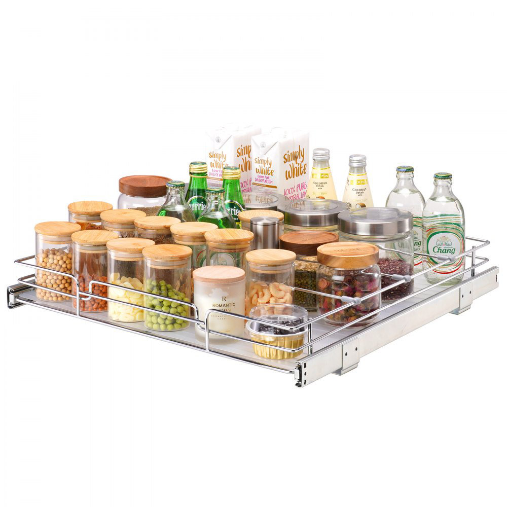 Ebern Designs Pull Out Cabinet Organizer, Heavy Duty Slide Out Pantry ...