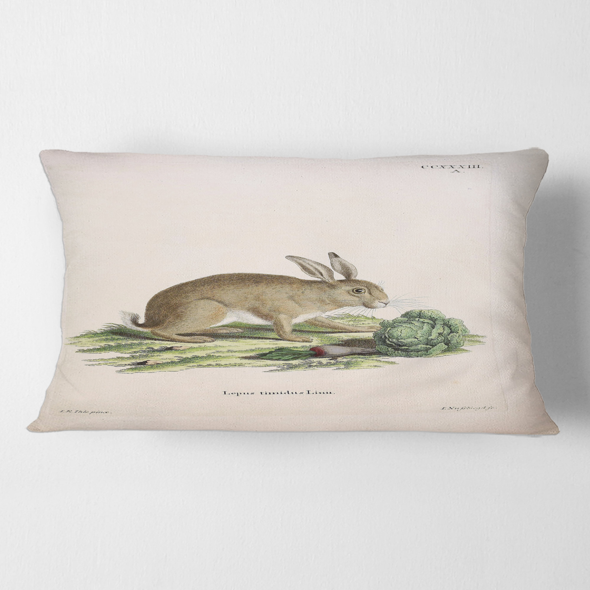 Design Art Rabbits in Earth Tones Rectangular Pillow Cover & Insert ...