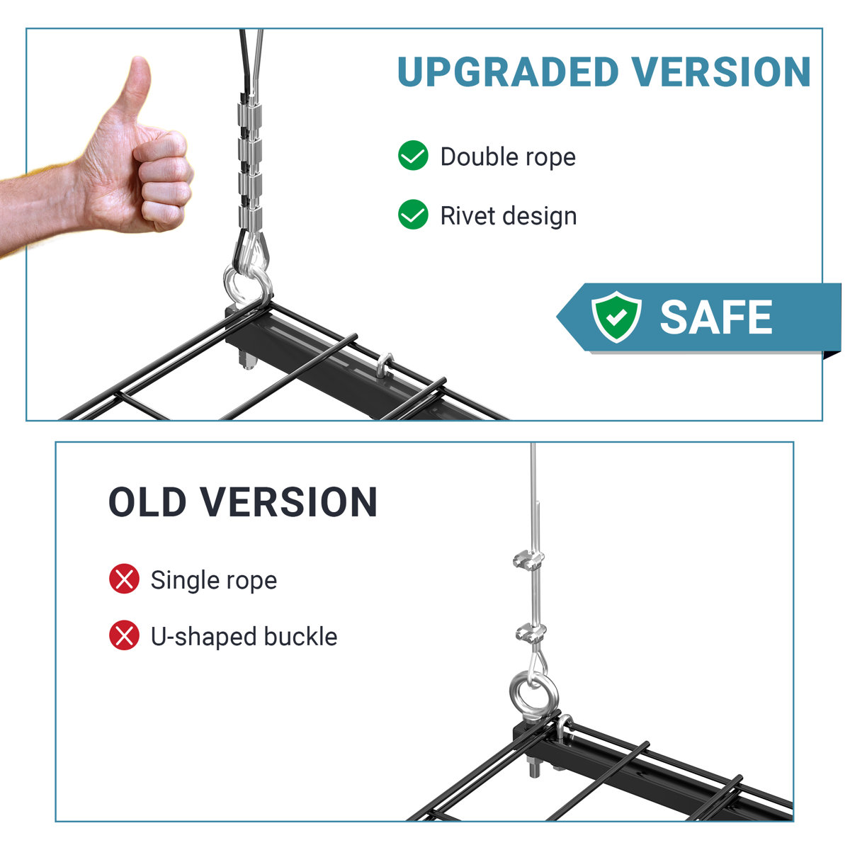 Rebrilliant Monieke 4x4 Ft Ceiling Garage Storage Rack with Height ...