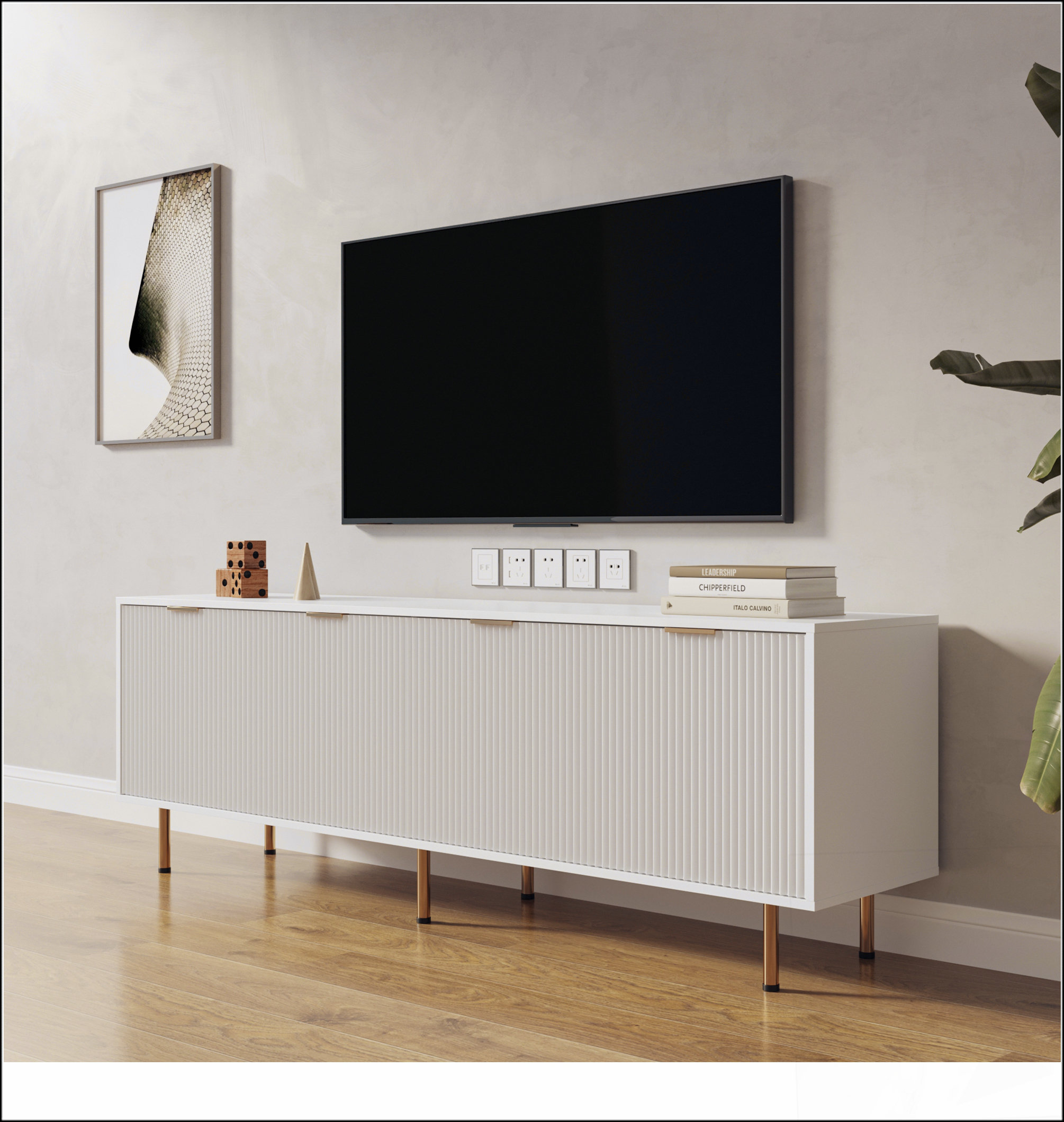 Mercer41 TV cabinet for 80 inch TV Stands, for Living Room Bedroom ...