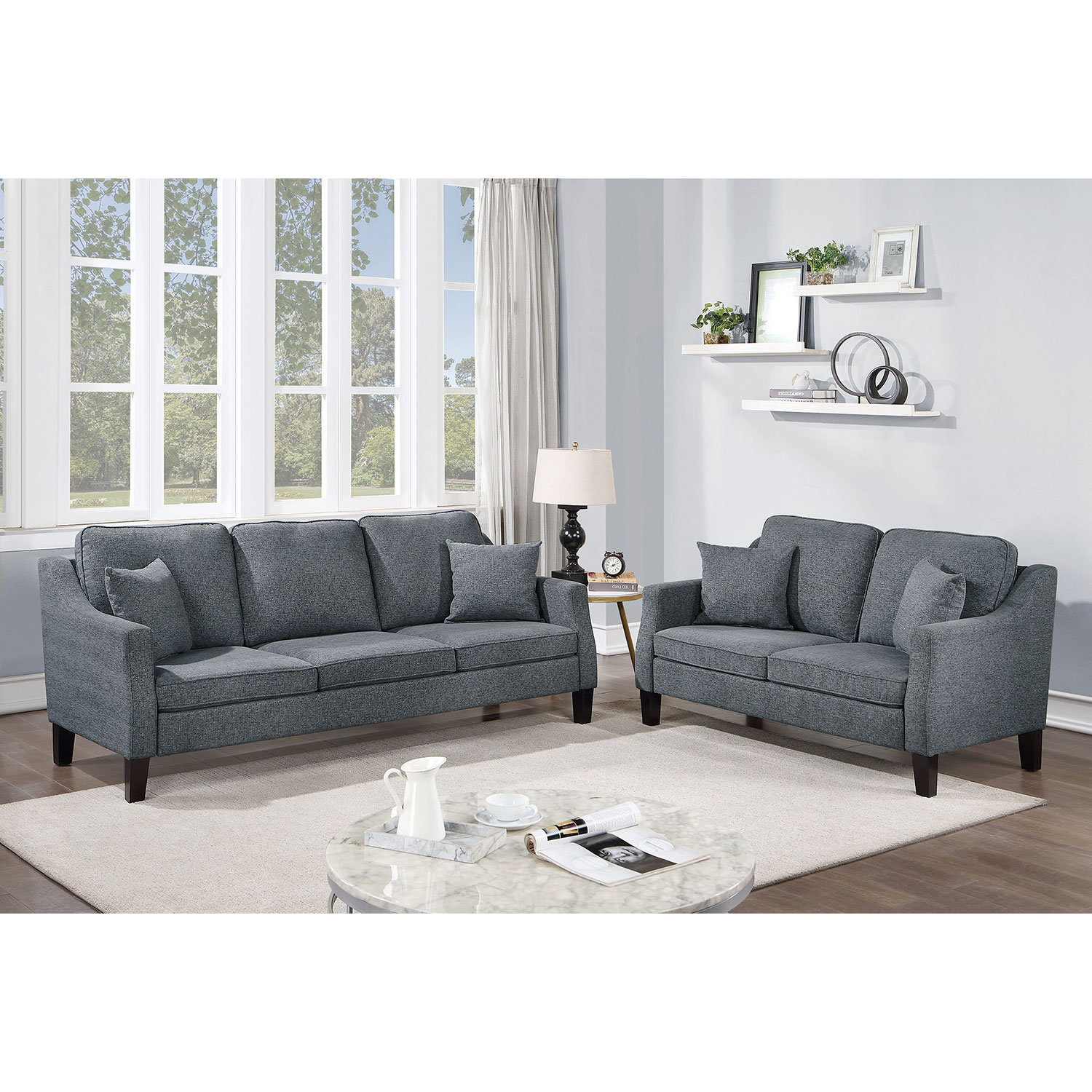 Red Barrel Studio® Tavone Chenille 2-Piece Sofa Set | Wayfair