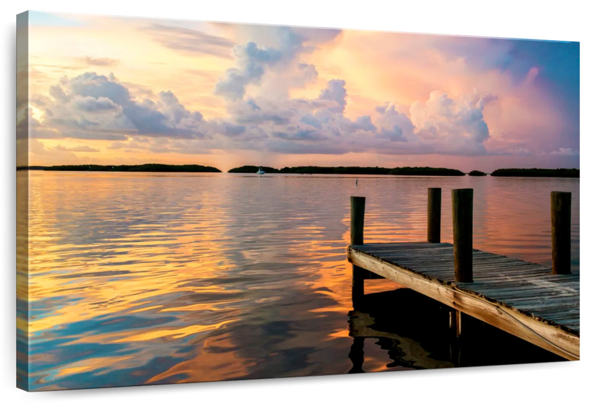 Ebern Designs Mehar Pink Pier Sunset | Wayfair