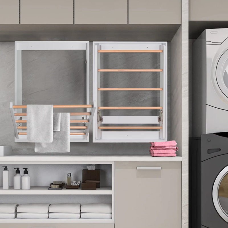 Rainbow Home Wall Mounted Clothes Drying Rack For Laundry, Foldable ...