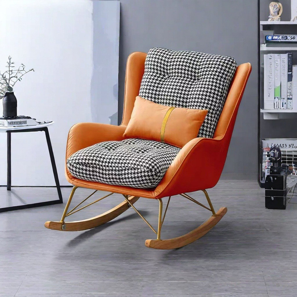 ComfySofa.s Modern floral fabric light luxury rocking chair | Wayfair