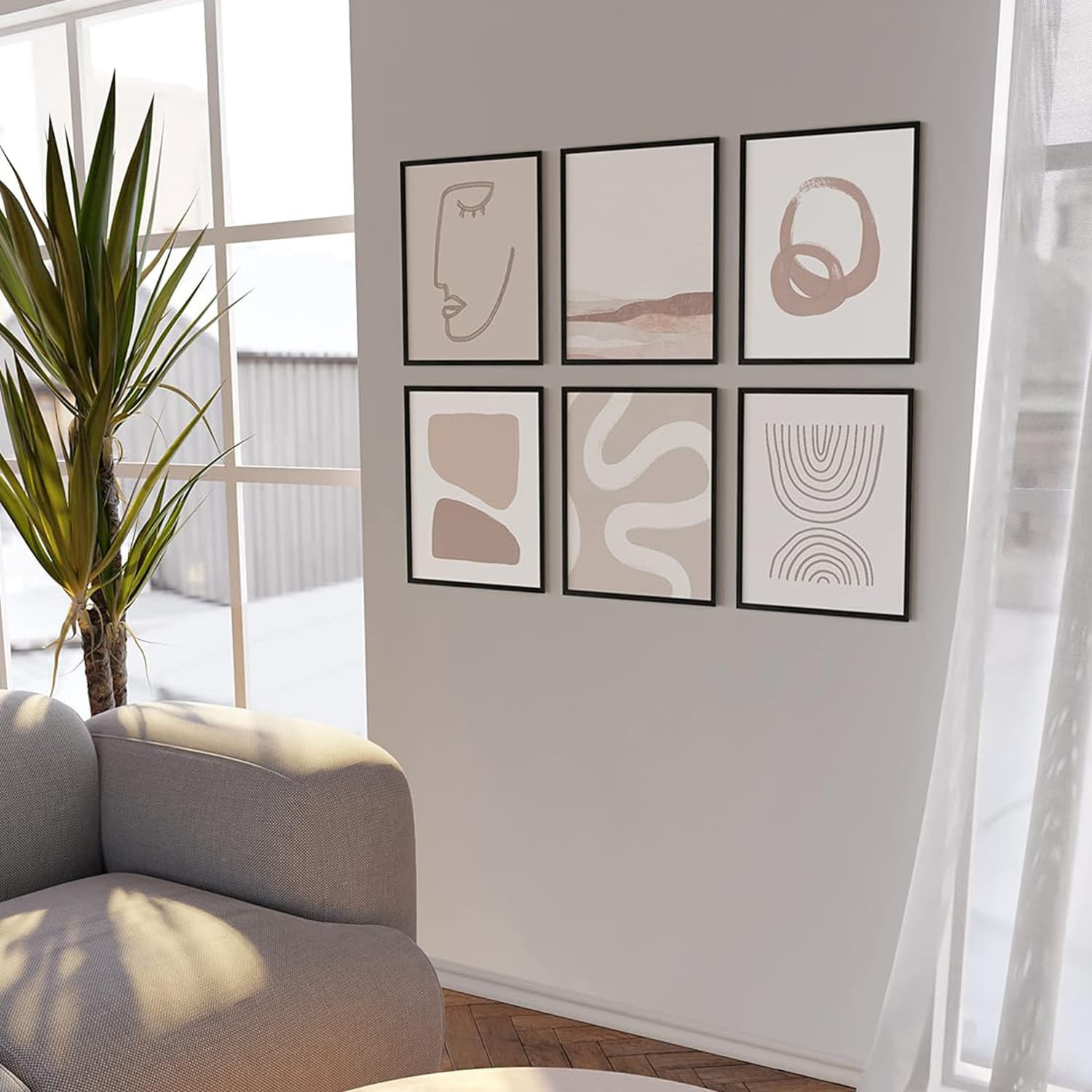 George Oliver Room aesthetic poster set of 6, abstract wall art print ...