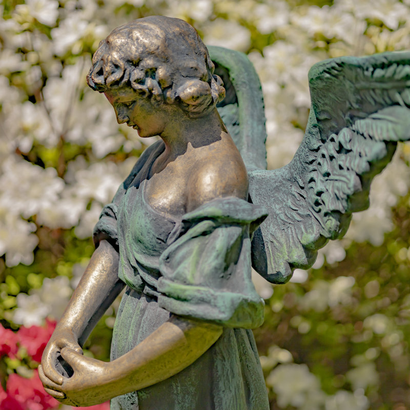 Astoria Grand Angel Magnesium Garden Statue | Wayfair