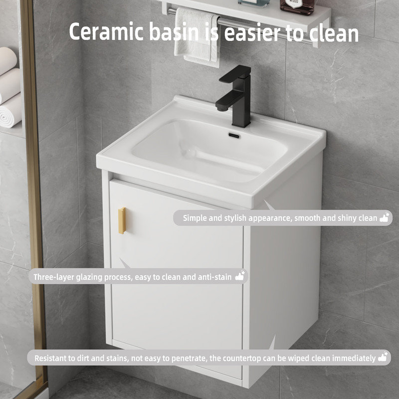 Ebern Designs 16 Inch Bathroom Vanity with Sink Combo, Wall Mounted ...