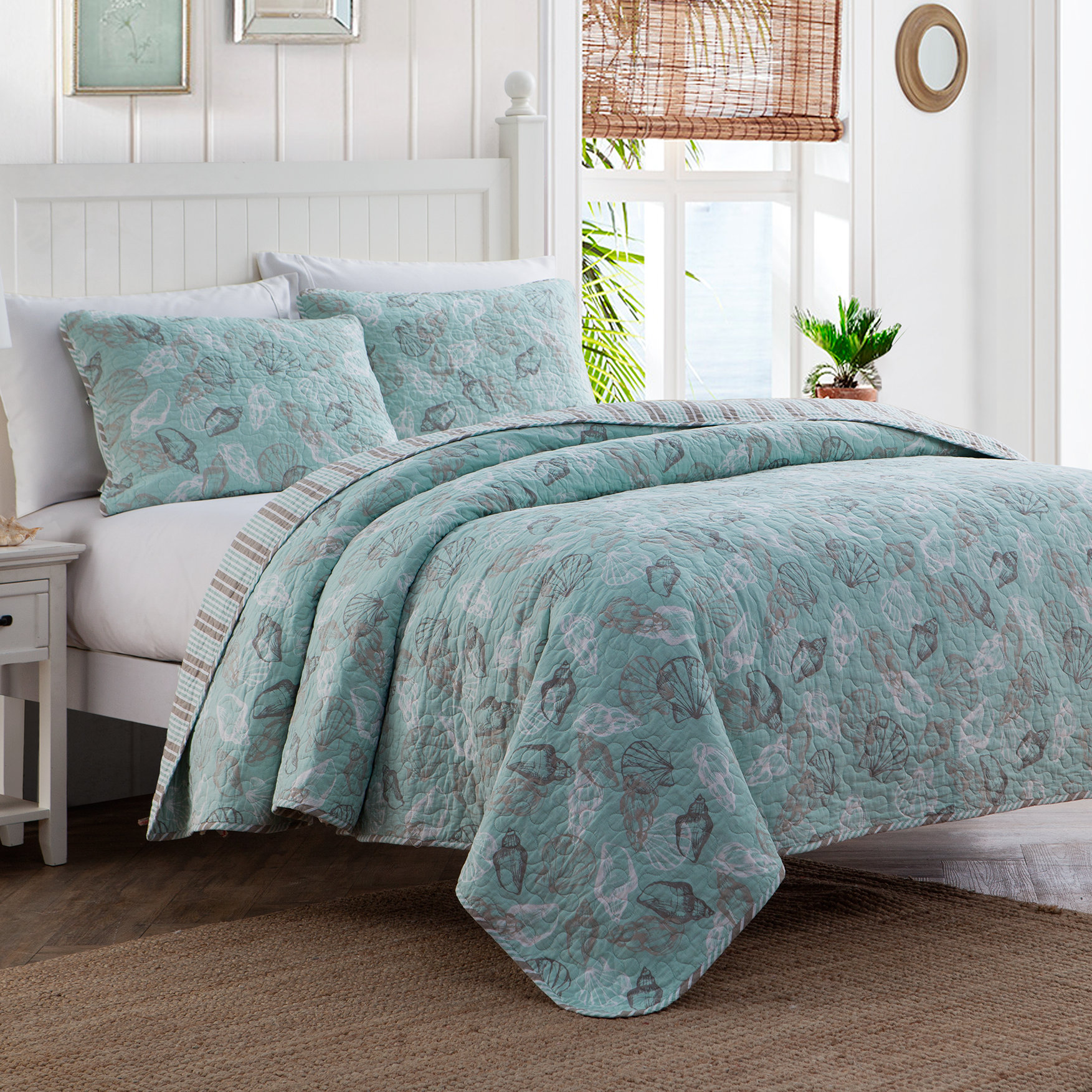 Design Studio DESIGN STUDIO Starfish Aqua All-Season Reversible Cotton ...