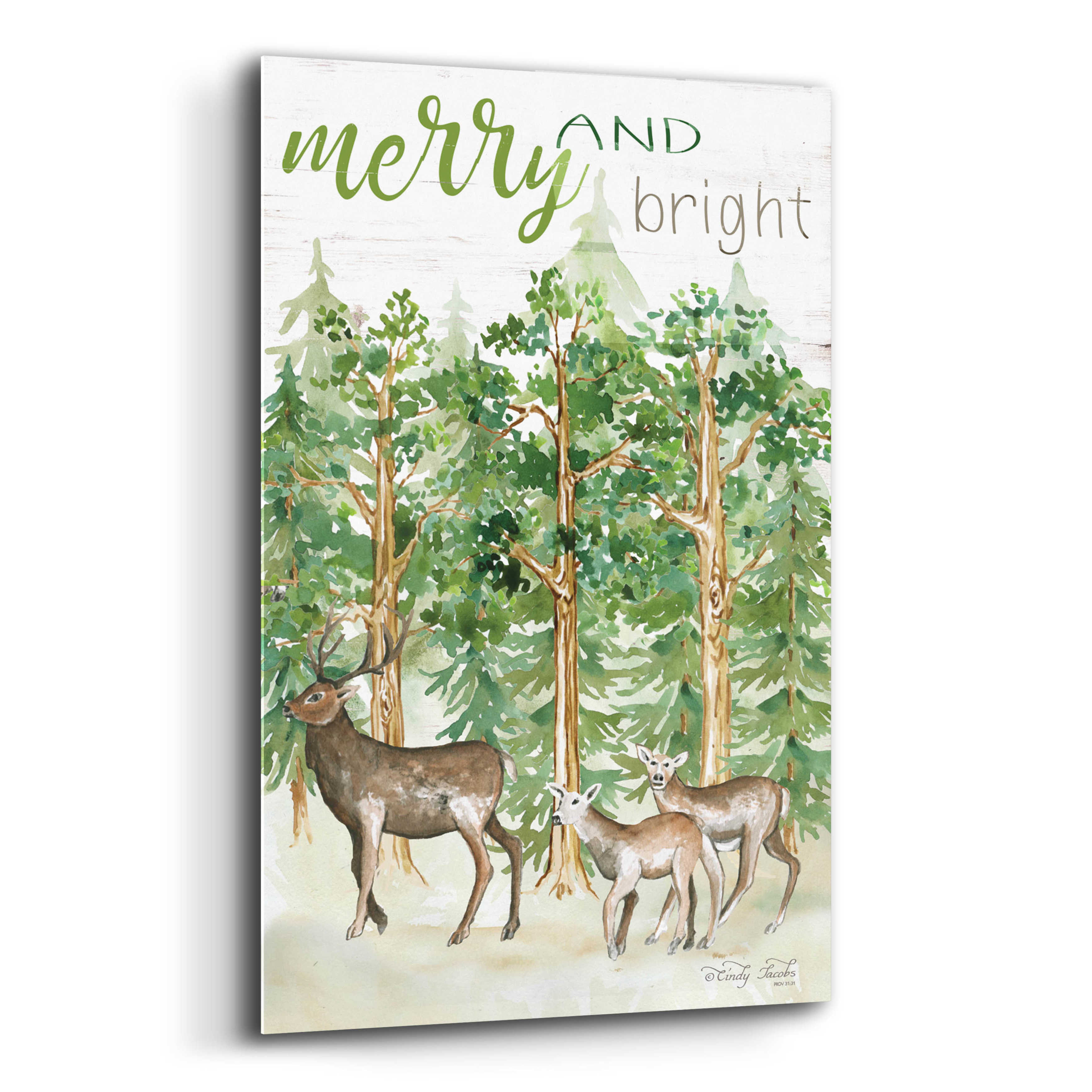 Trinx Merry and Bright Deer by James Blakeway - Unframed Print | Wayfair
