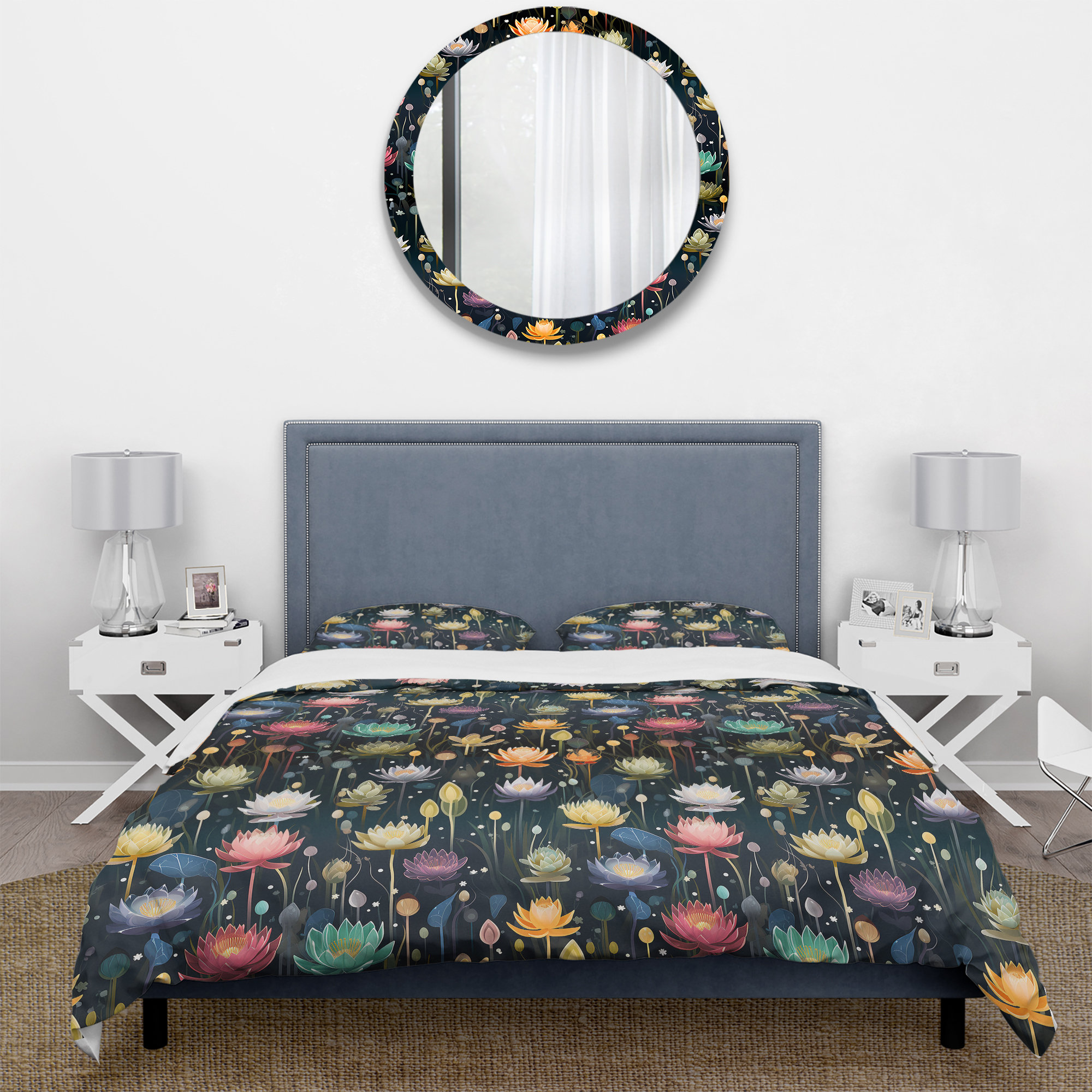 Design Art Colorful Mindful Lotus Presence Zen Bedding | Wayfair