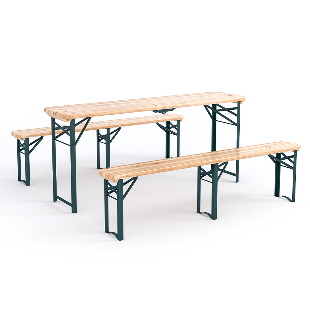 Dakota Fields Rectangle 3 Piece Outdoor Folding Beer Table Set ...