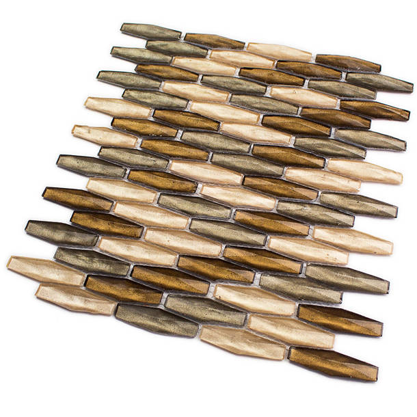 Mango Tile Glacier 12" x 12" Natural Stone/Glass Brick Joint Mosaic ...