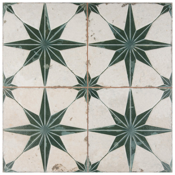 Merola Tile Kings 18" x 18" Ceramic Patterned Wall & Floor Tile | Wayfair