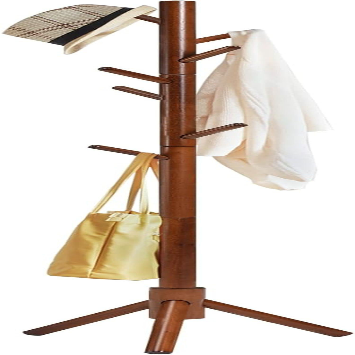 Latitude Run® Coat Rack Freestanding, Wooden Coat Tree with 3 ...