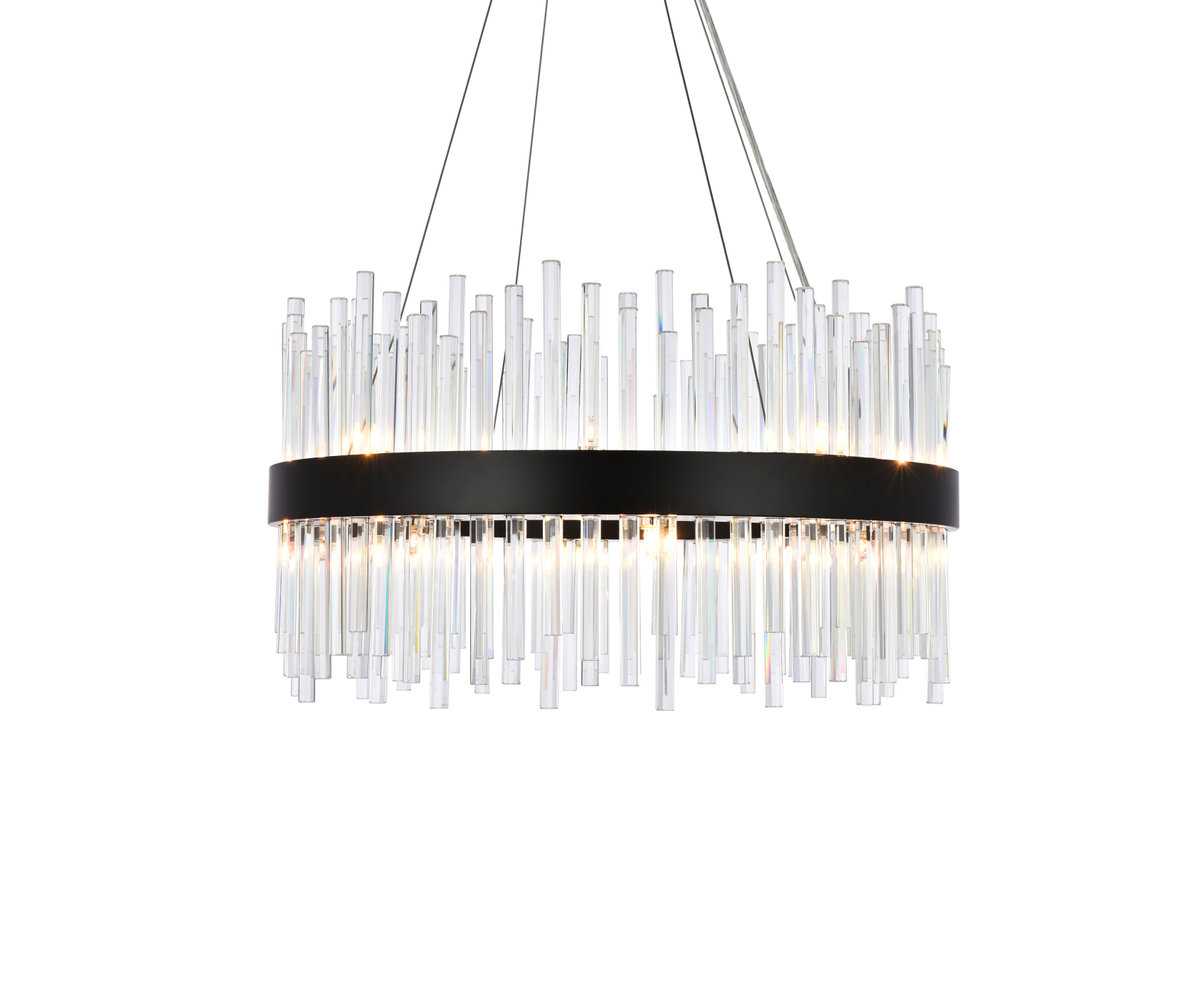Ivy Bronx Dallas 16 Light 25 inch Black Keever Ceiling Light | Wayfair