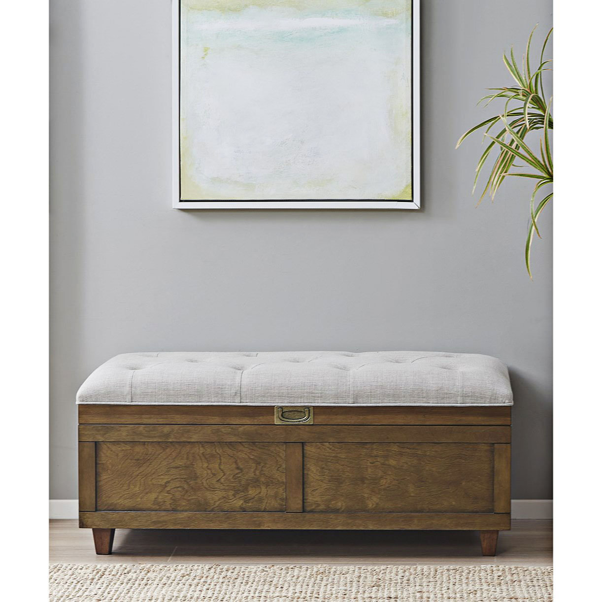 Gracie Oaks Sarangi Soft Close Storage Bench, entryway bench, bedroom ...
