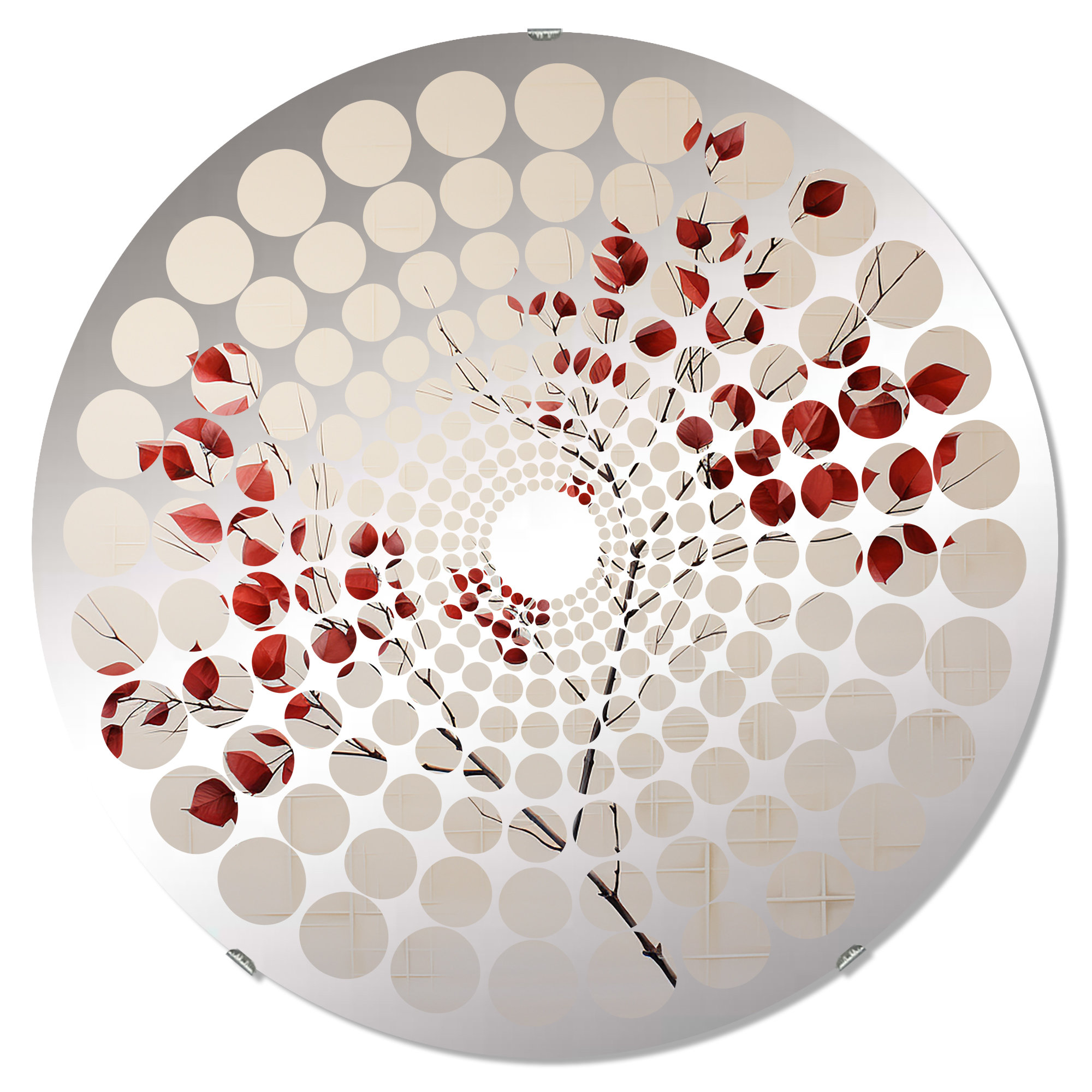 East Urban Home Minimalist Garnet Grace Leafy Dreamscape I - Radial Dot ...