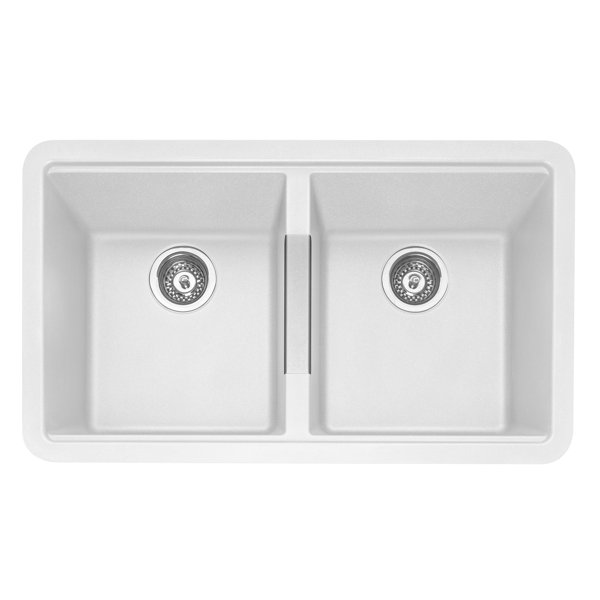 Caple 481mm W Double Bowl Granite Composite Undermount Kitchen Sink ...