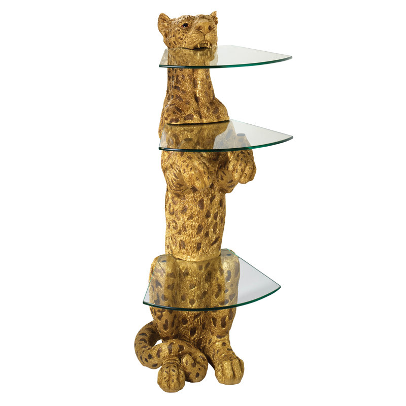 Design Toscano 42" Tall Royal Cheetah Glass End Table & Reviews | Wayfair