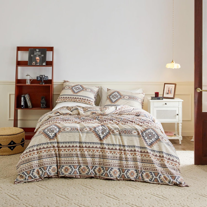 Amzico Boho Aztec Duvet Cover King 100% Cotton Vintage Bohemian Duvet ...