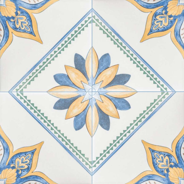 The Tile Life Monastery 8" x 8" Porcelain Patterned Wall & Floor Tile ...