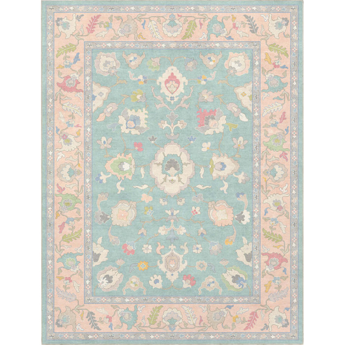 Bungalow Rose Adrith Konya Updated Traditional Oriental Pastel Green ...