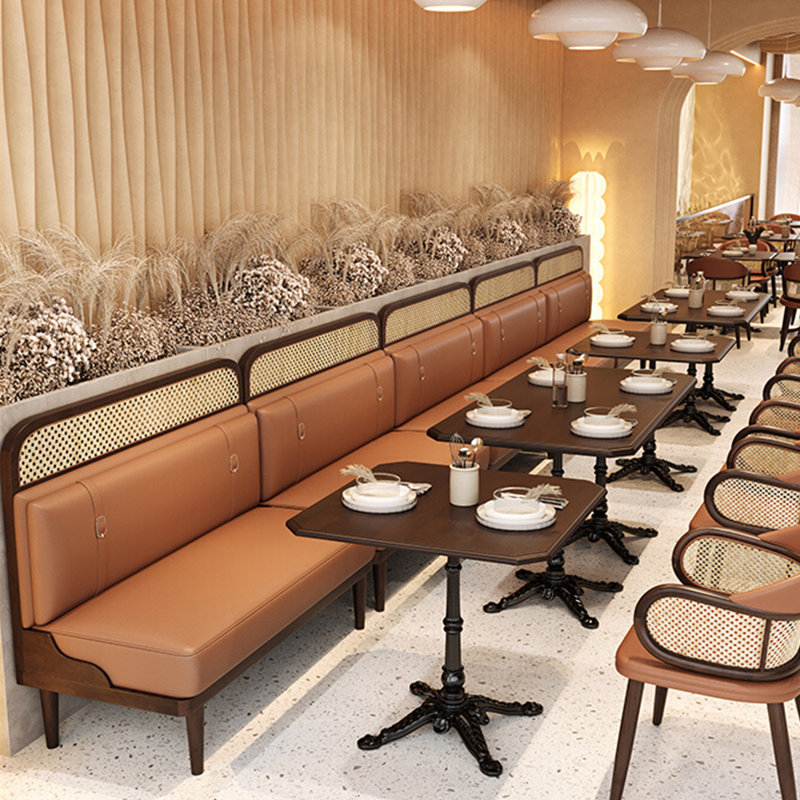 Visual card holder Stylish Simple Cafe Restaurant Benches Faux Leather ...