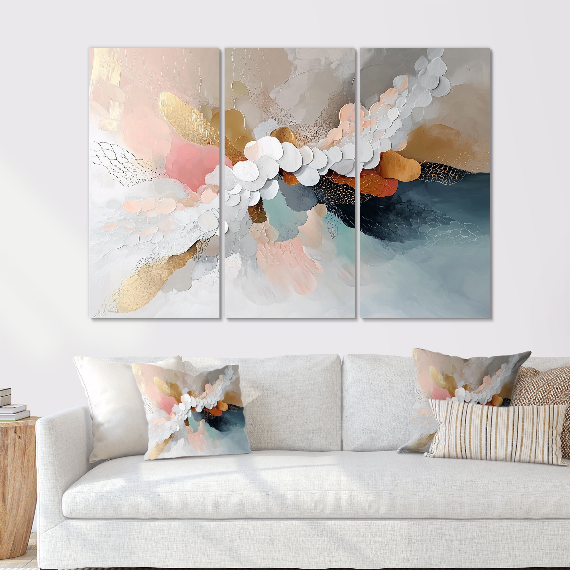 Ivy Bronx White Brushstroke Abstract Painting IV - Abstract Collages ...