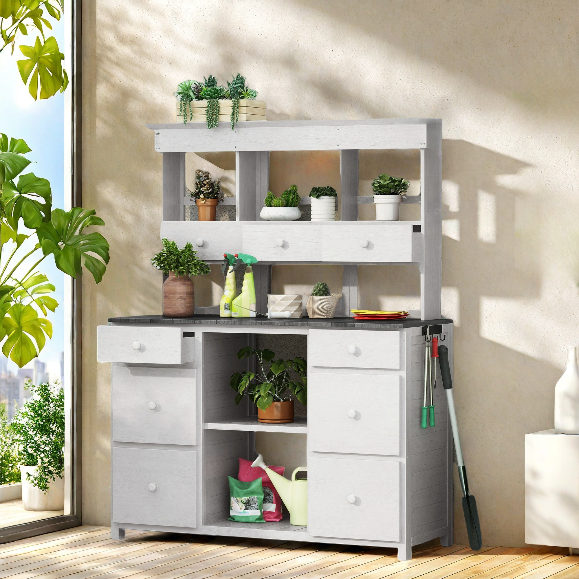 Red Barrel Studio® Garden Potting Bench Table With Sleek Design ...