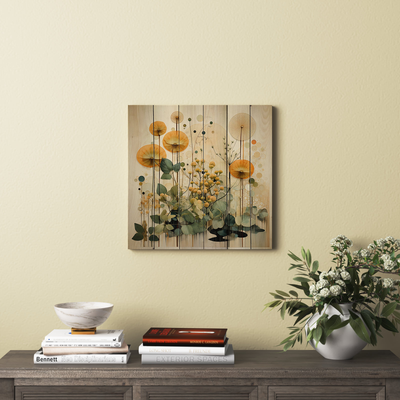 Lark Manor™ Kaw Green Orange Harmonious Balance I on Wood Print | Wayfair