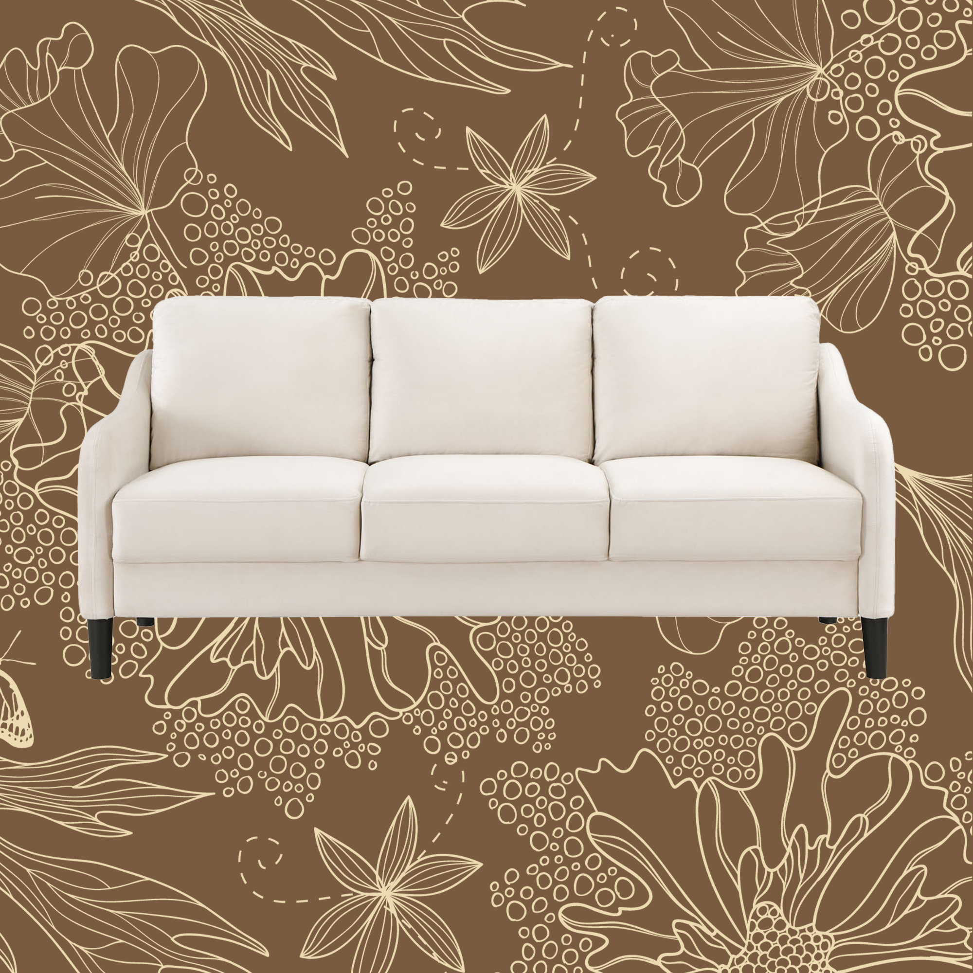 Latitude Run® Mialacs 73.22"W Velvet Upholstered Sofa | Wayfair