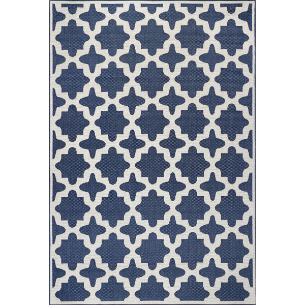 Andover Mills™ Heartwood Geometric Navy Indoor/Outdoor Area Rug ...