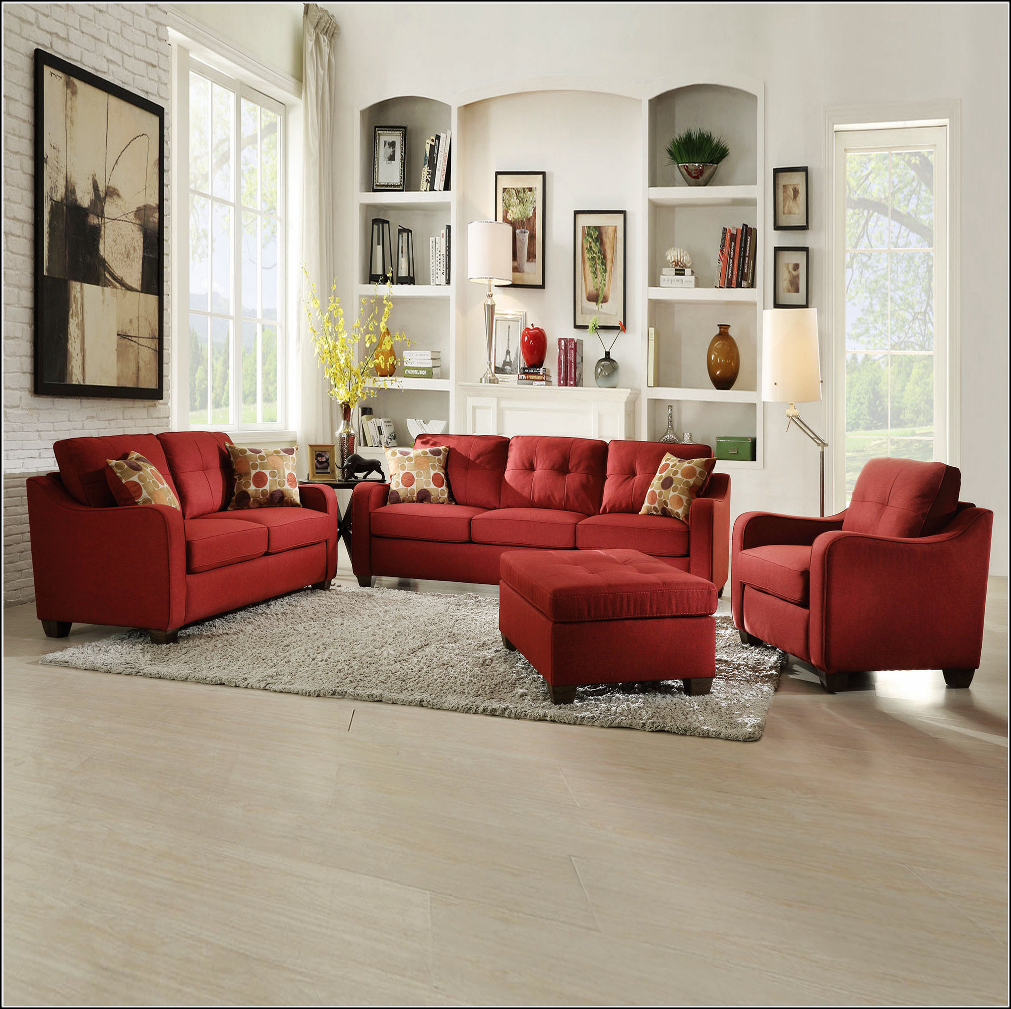 Lark Manor™ Red Accent Chair with Sloped Arm | Wayfair