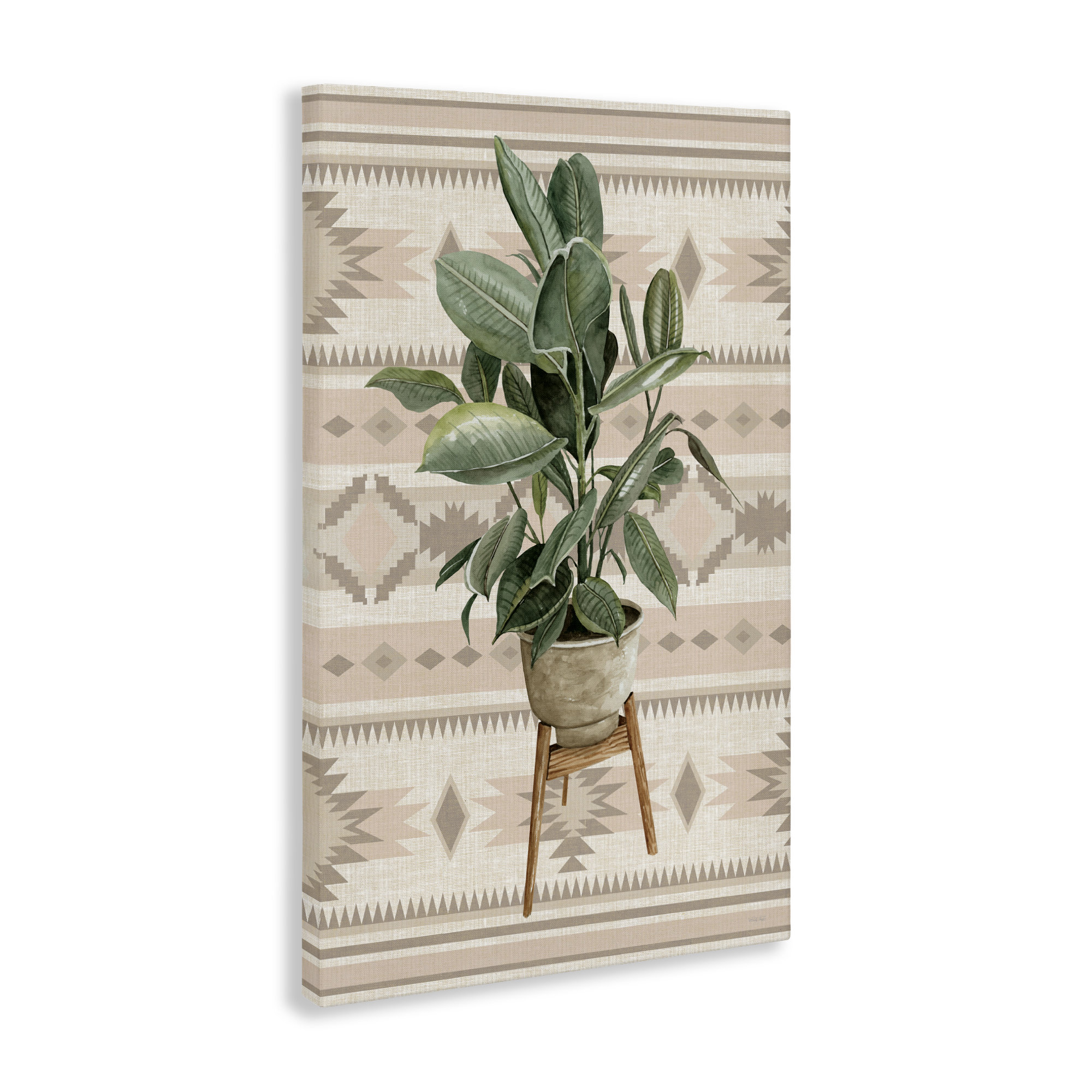Ebern Designs Aztec Planter Lush Plant Canvas, design by Cindy Jacobs ...