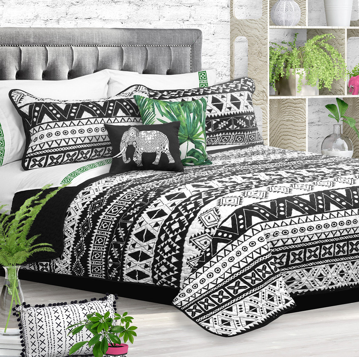 Safdie & Co. Inc. Luxury Bedding Collection Black Microfiber Modern ...