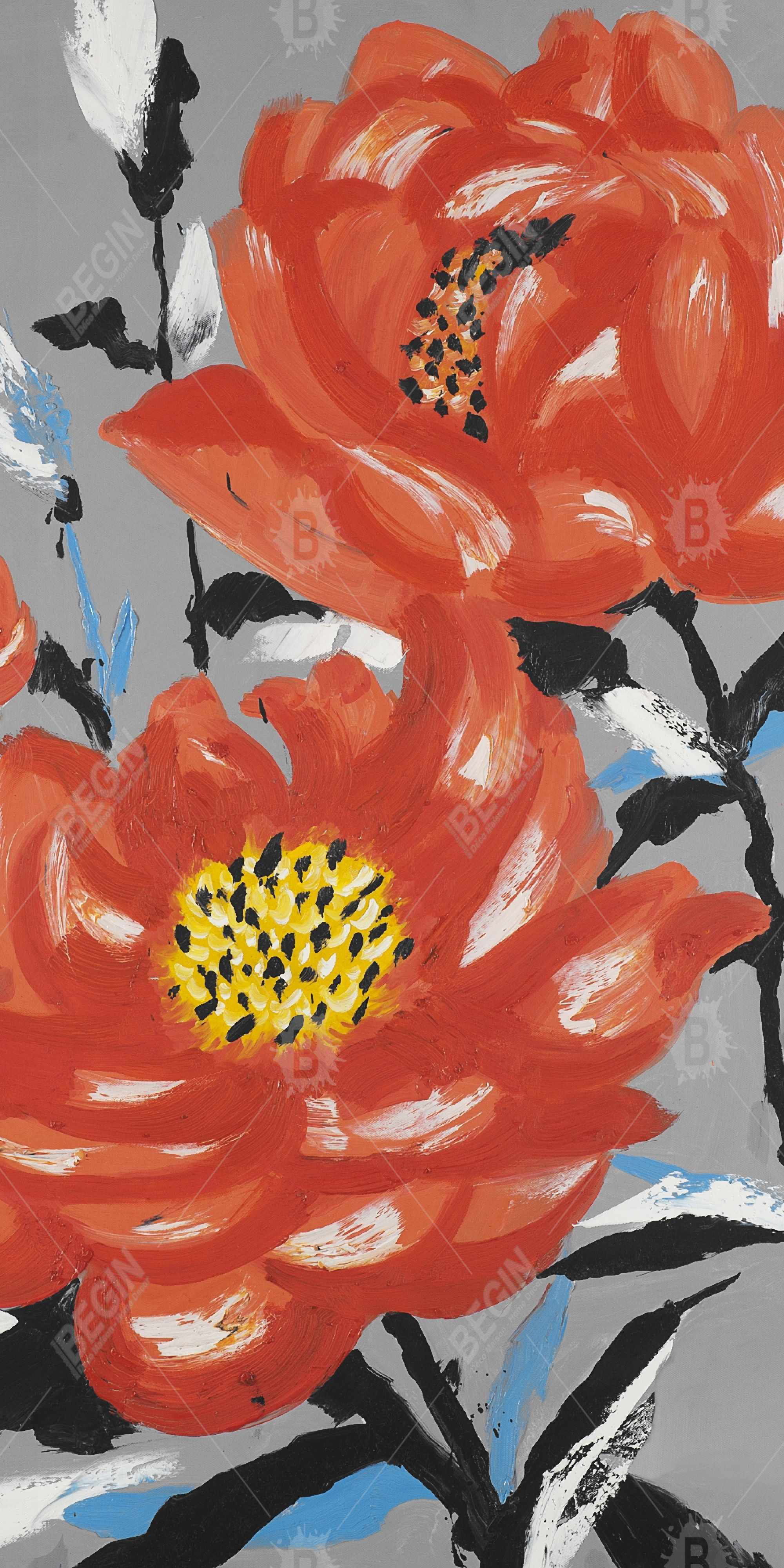 Begin Edition International Inc. Three pink flowers - 15.75"x31.50 ...