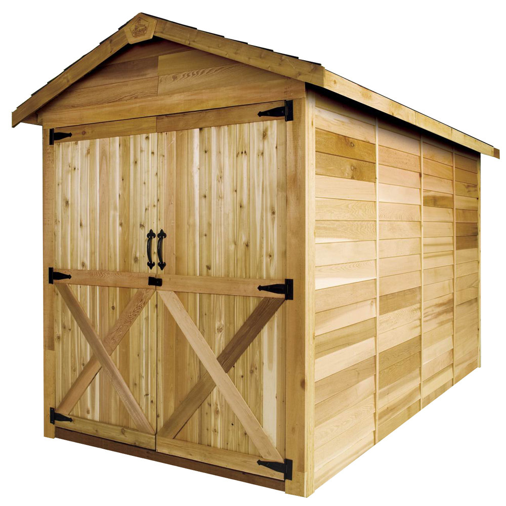 Cedarshed Rancher 6 ft. W x 12 ft. D Western Red Cedar Wood Storage ...