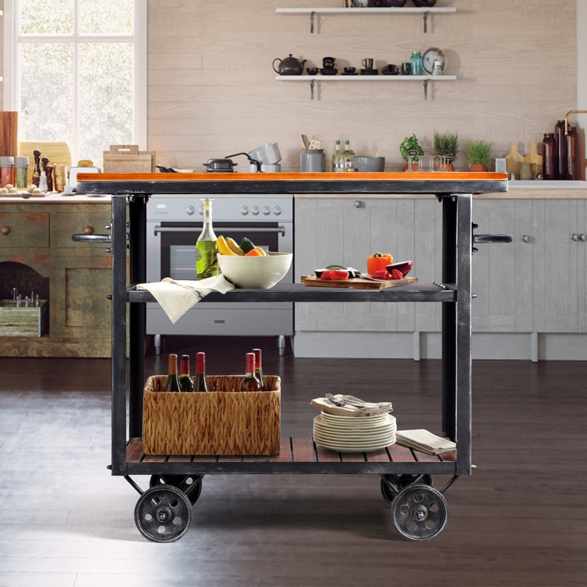 17 Stories Saunder Metal Bar Cart & Reviews | Wayfair